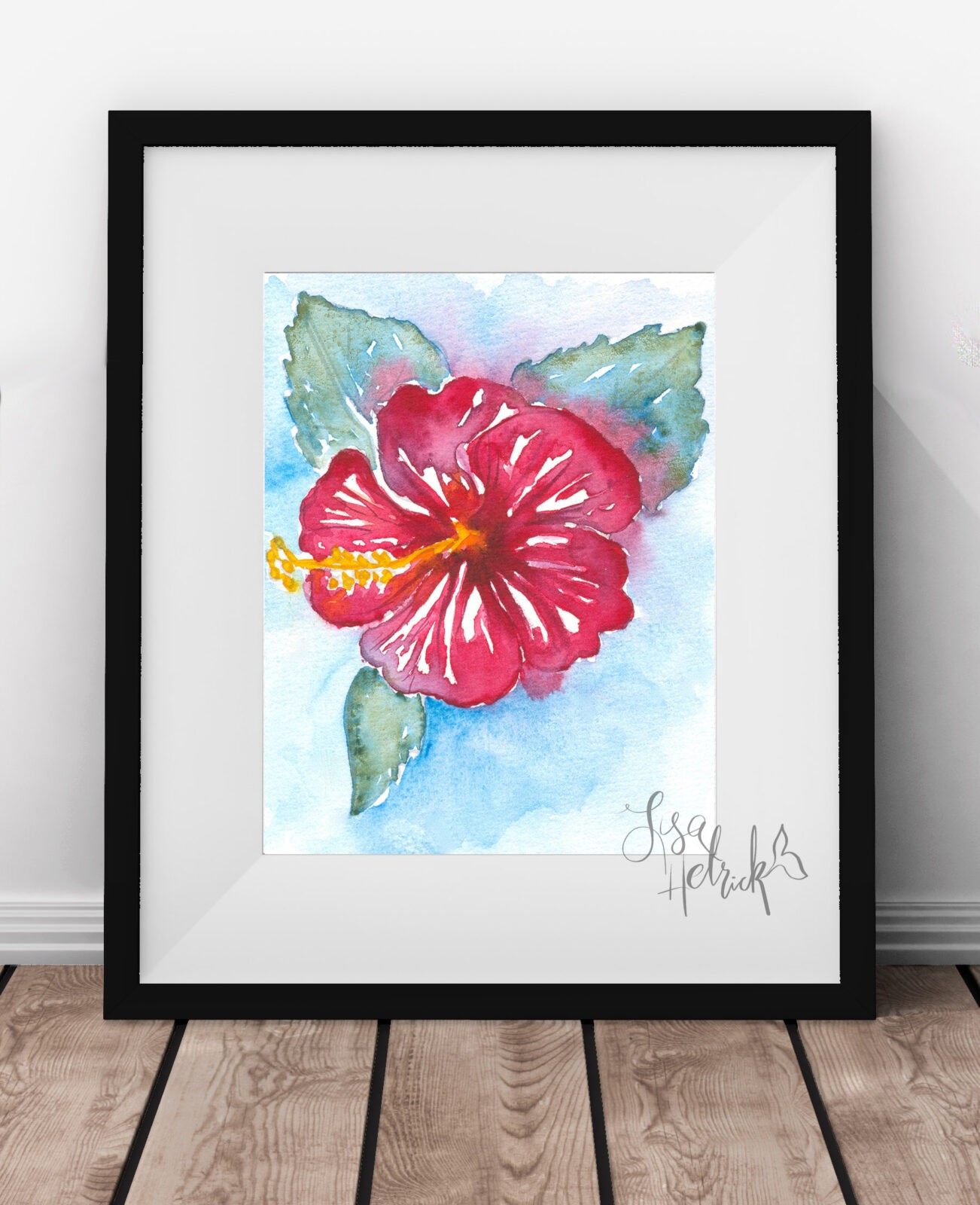Ruby Red Hibiscus Art Print - Indigojade Creative