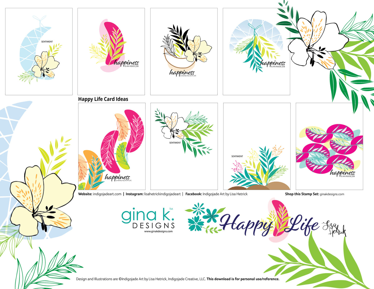 Introducing the Happy Life + Grow Through Stamp Sets with Gina K ...